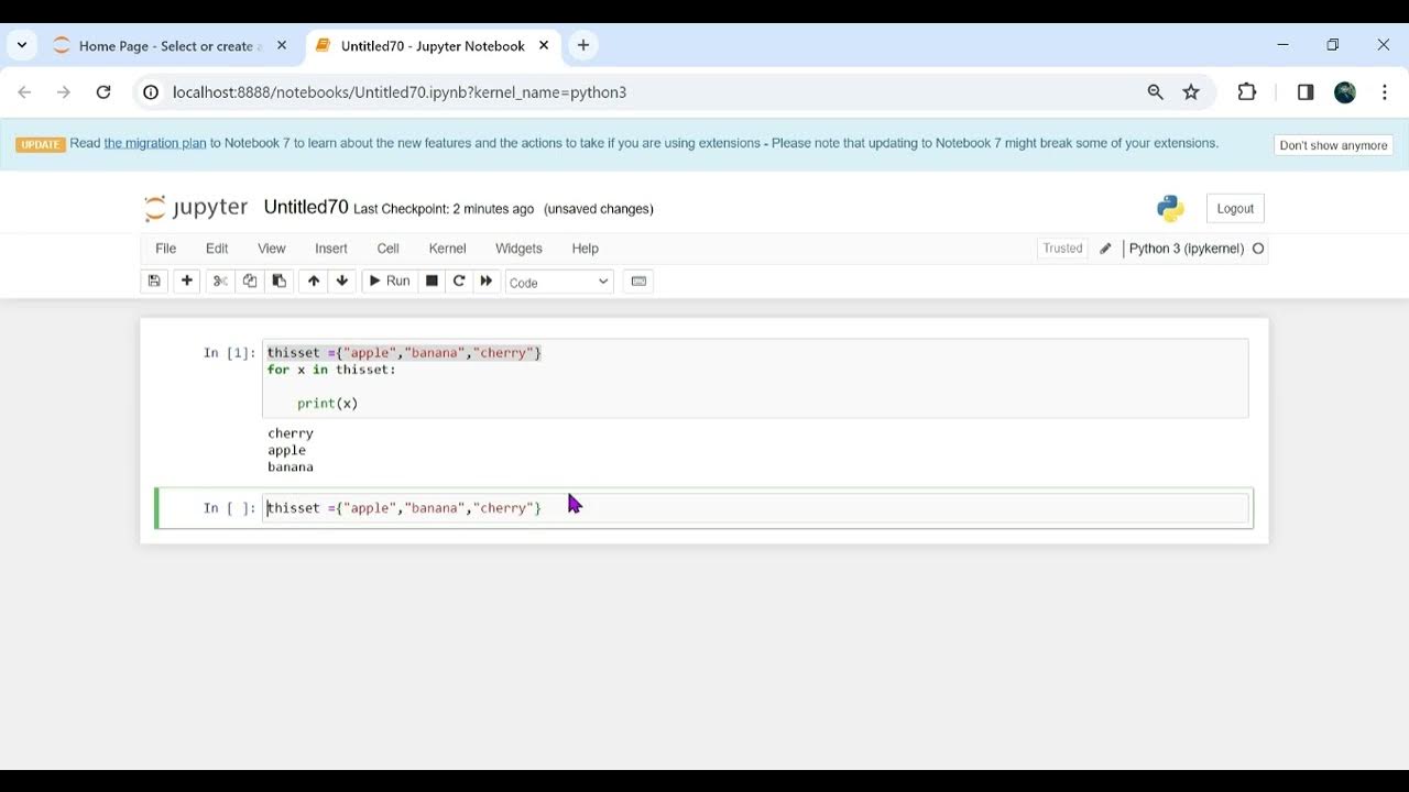 Access Elements from set in Python - YouTube
