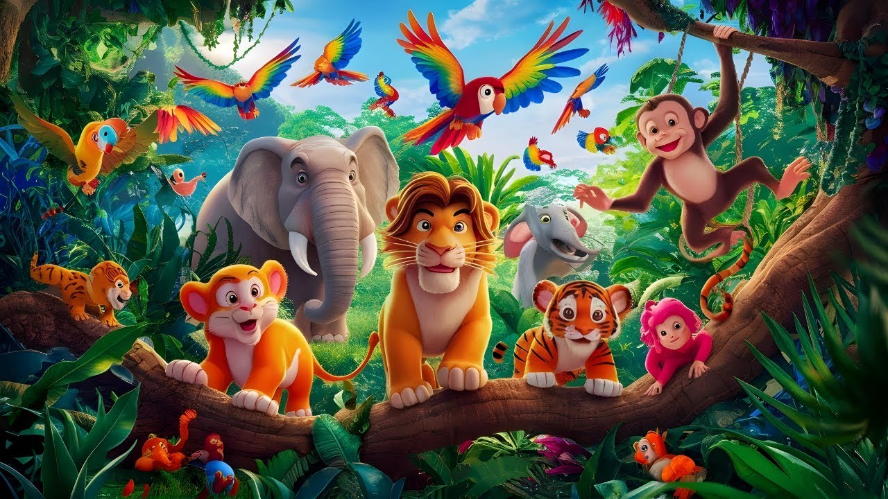 Jungle Songs for Kids 🦁 | मजेदार गाने और जानवरों के साथ डांस | Hindi ...