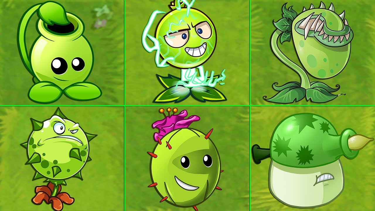 Pvz 2 All Green Plants Power-Up! Attack Gargantuar Zombie in Plants Vs ...
