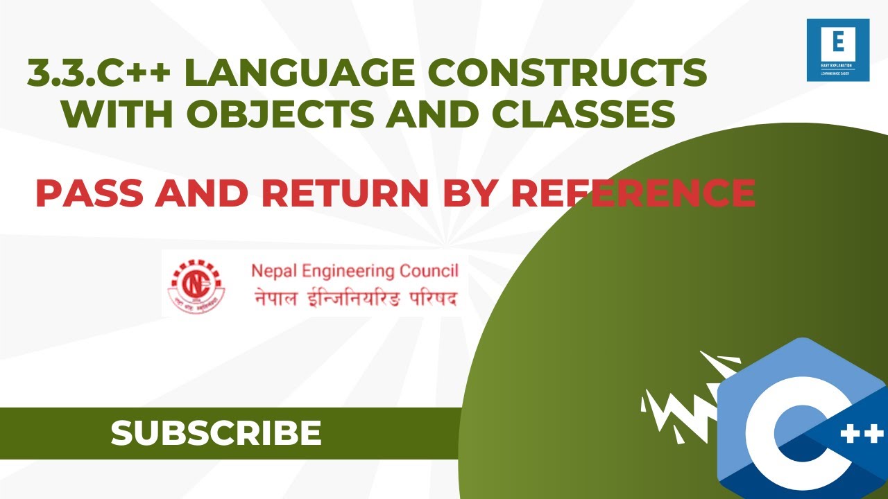 3.3.C++ language constructs with objects and classes: PASS AND RETURN BY REFERENCE ||NEC EXAM # ...