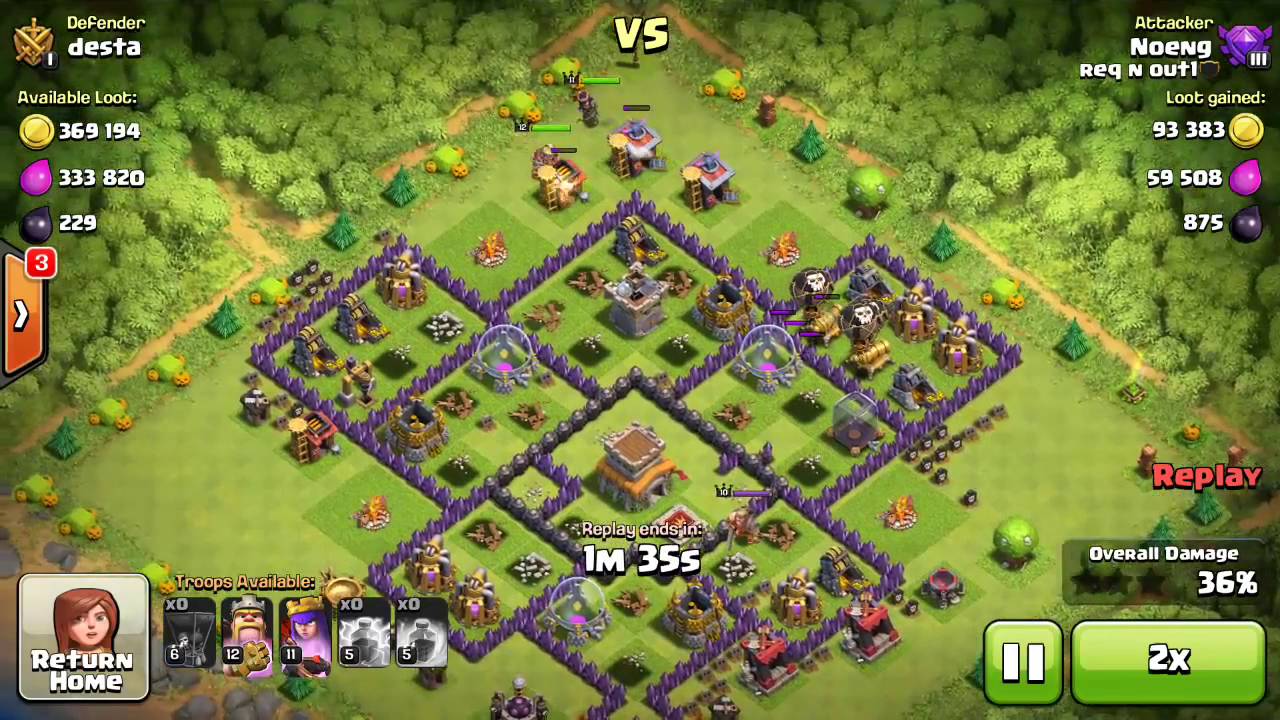 Clash of Clans Balloon Level 6 Attack 37 Balloons - YouTube