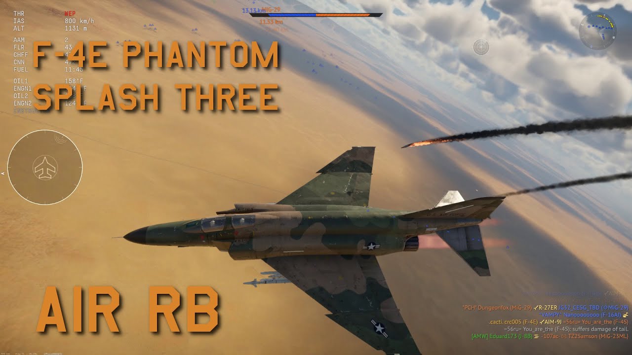 War Thunder: F-4E Phantom II full game, 3 destroyed and survived! - YouTube