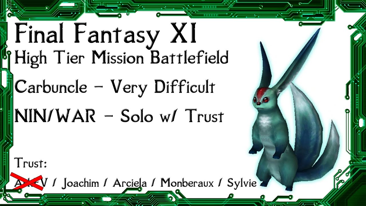 FFXI Waking the Beast Carbuncle Very Difficult Solo w/ Trust - YouTube