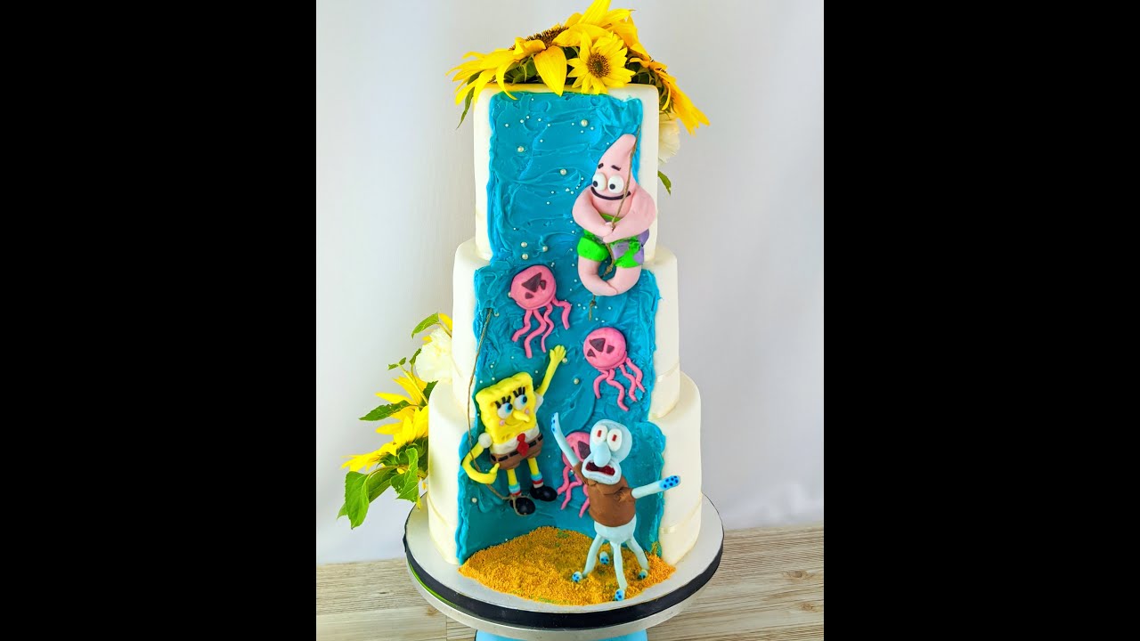 Spongebob Squarepants Wedding Cake - YouTube
