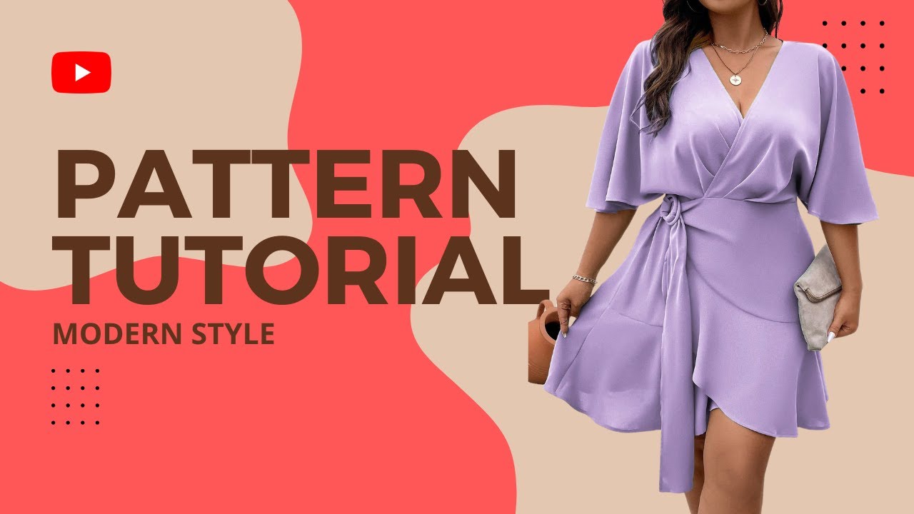 Wrap Dress Pattern with Drape on waist, Pattern tutorial - YouTube