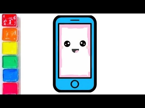 How to draw an iPhone 📱 || Coloring for kids and toddlers ||easy to ...