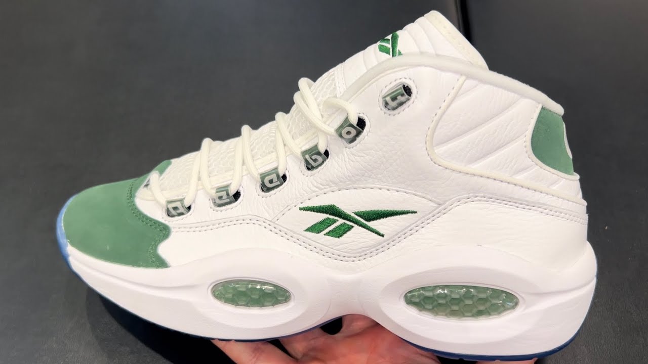 Reebok Question Mid Green Toe Allen Iverson Shoes - YouTube