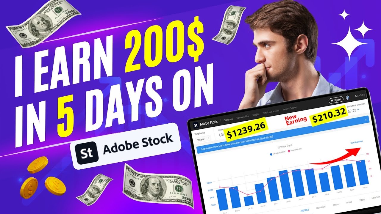 How I Made $210 in 5 Days with Adobe Stock (Proof) + Photoshop, PNG ...