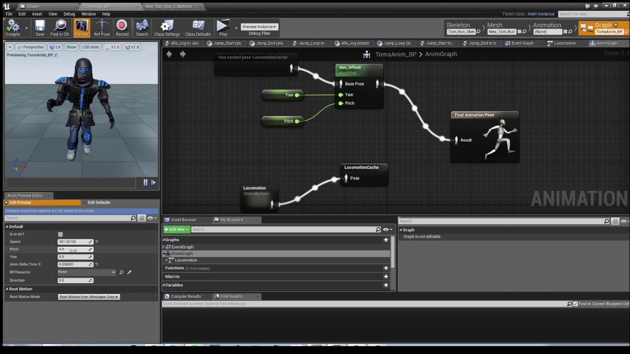Animation Blueprint using aim offset - YouTube