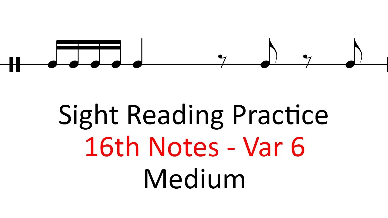 16th note sight reading (var 6, medium) | 60-200 bpm sheet music - YouTube