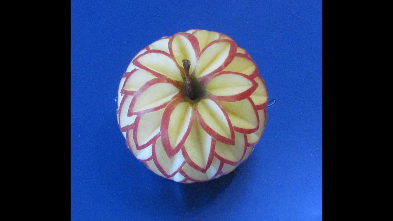 Hướng dẫn cách tỉa nghệ thuật từ Táo- Carving Flowes Apple-Blume ...