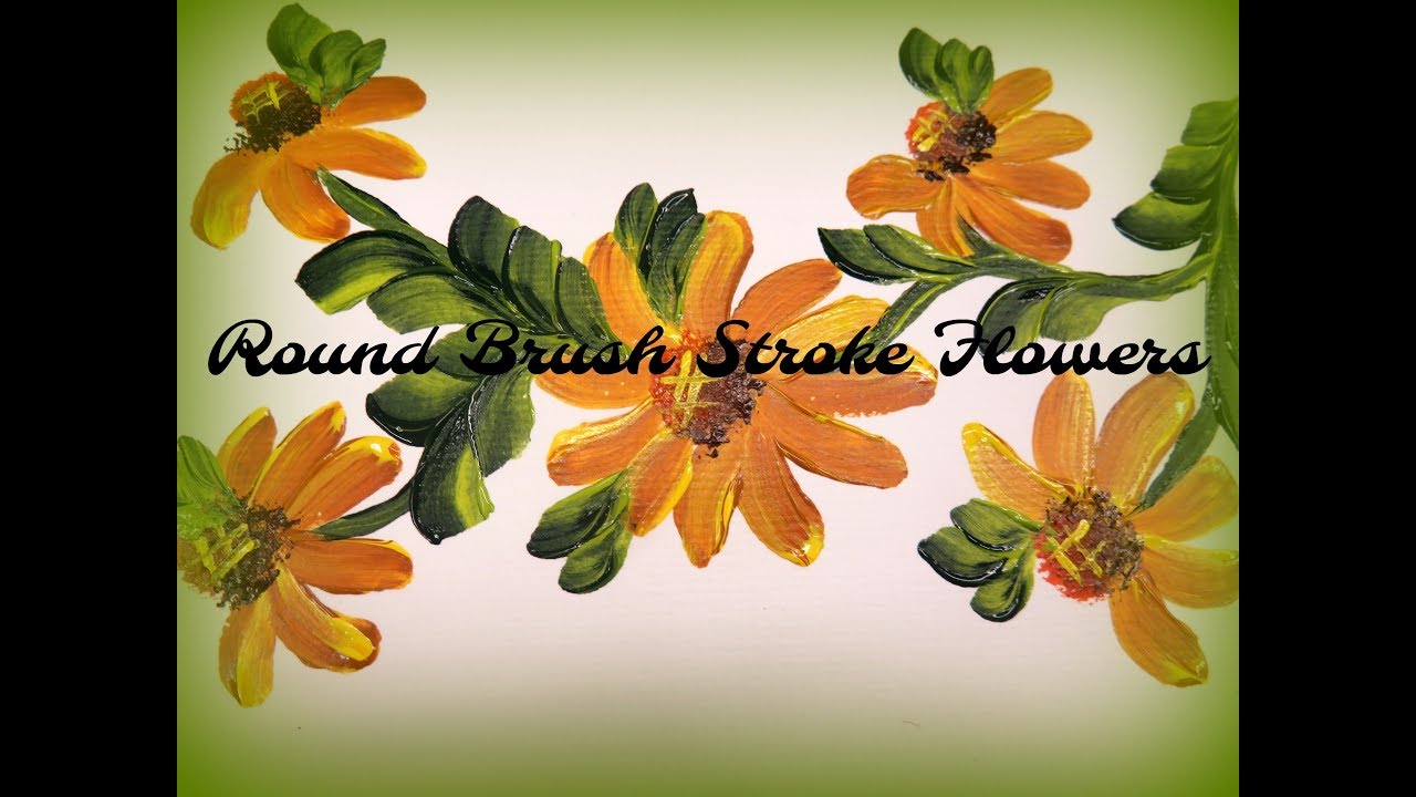 Round Brush Stroke Flowers | #2 | Acrylic Flowers | Tutorial | Aressa ...