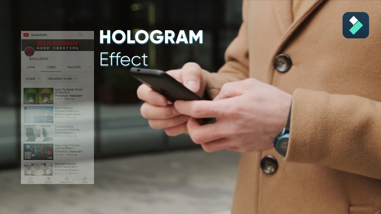 How to create easy Hologram Video Effect in Filmora X | BAHAUDDIN - YouTube