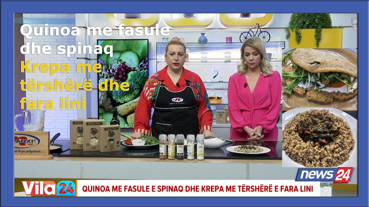 Quinoa me fasule dhe spinaq / Krepa me tërshërë dhe fara lini (Receta ...