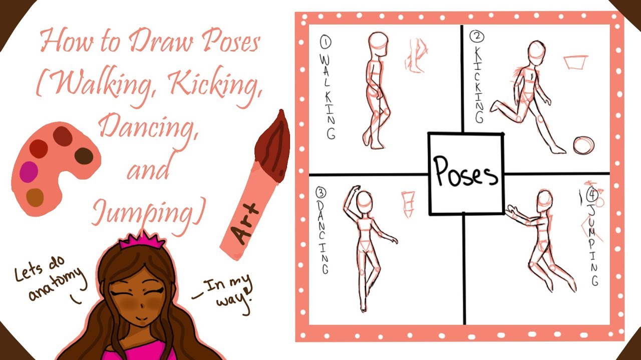 How To Draw Poses (Drawing, Kicking, Dancing, and Jumping) - YouTube