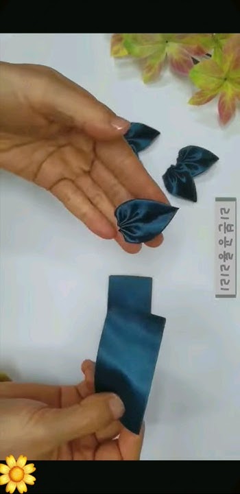 348 카네이션 꽃잎 장미 꽃잎만들기 나뭇잎 만들기 시작할 때 이렇게 만들어요 리본핀만들기 Rose Flower Tutorial 리본공예 코사지 Hair Clip