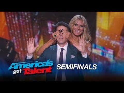 America's Got Talent 2015 - Semi Final - Oz Pearlman Performs Magic on Heidi Klum and Howard Stern