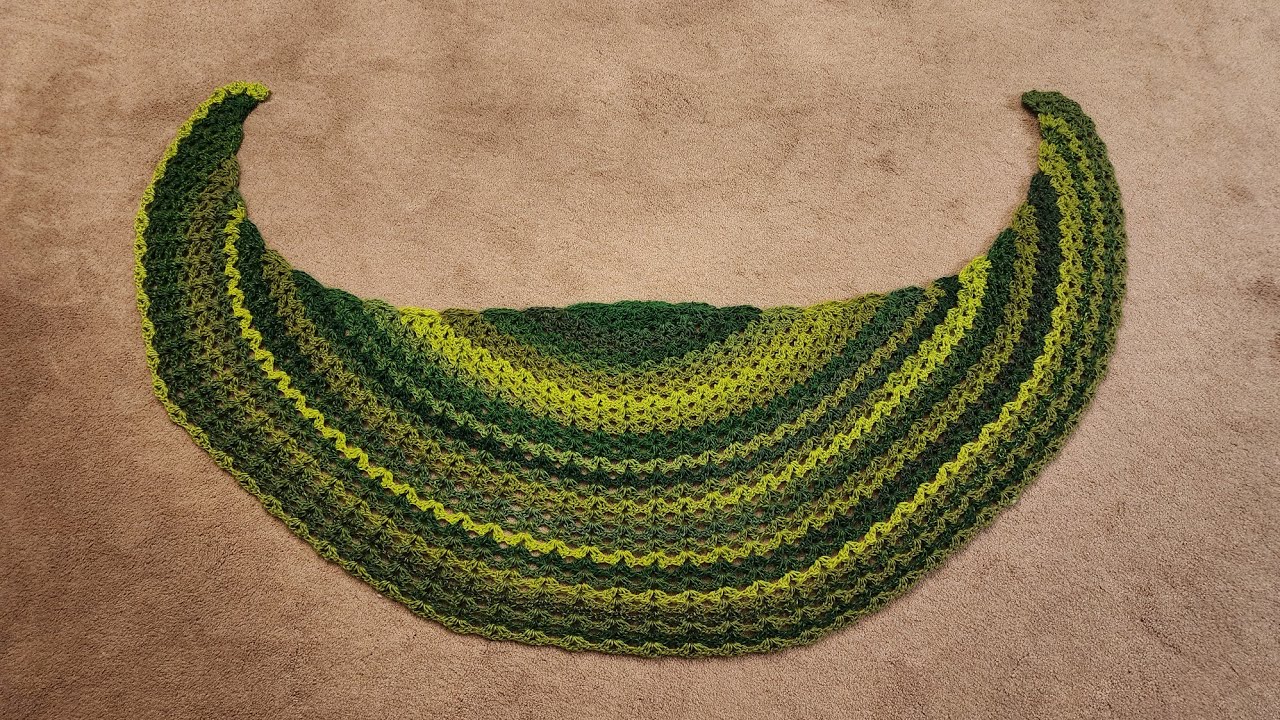Easy One Row Crescent Shawl - Crochet Tutorial! - YouTube