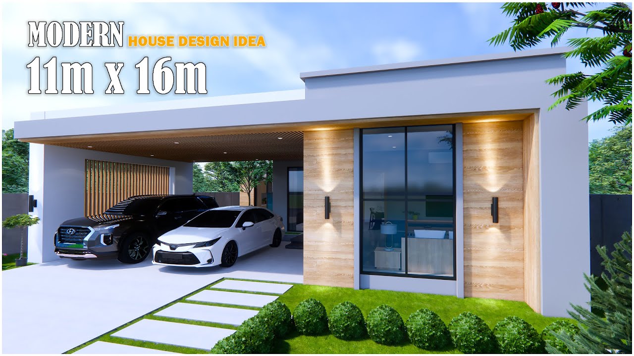 One Storey modern house | 11m x 16m with 3Bedroom - YouTube