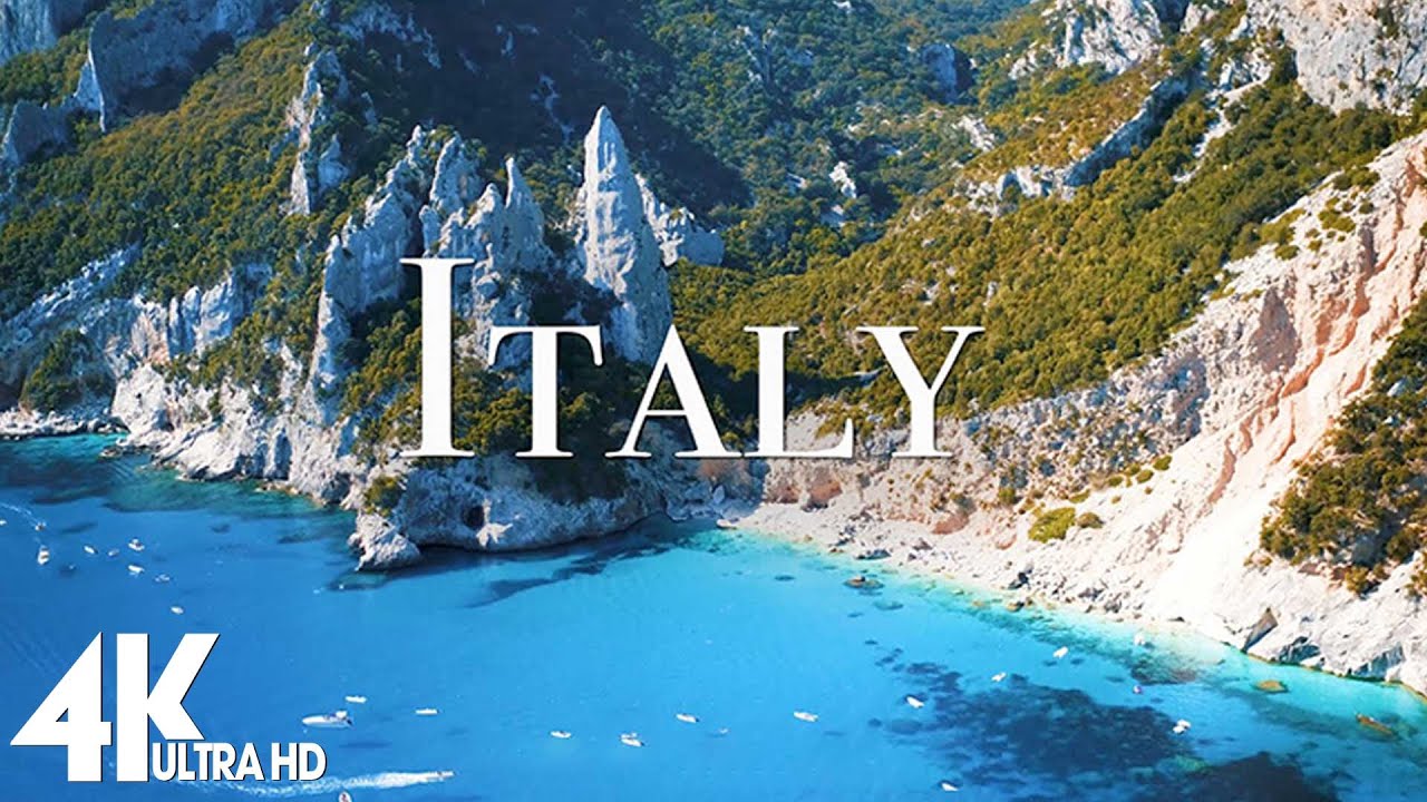 FLYING OVER ITALY (4K UHD) - Soothing Piano Music With Stunning ...