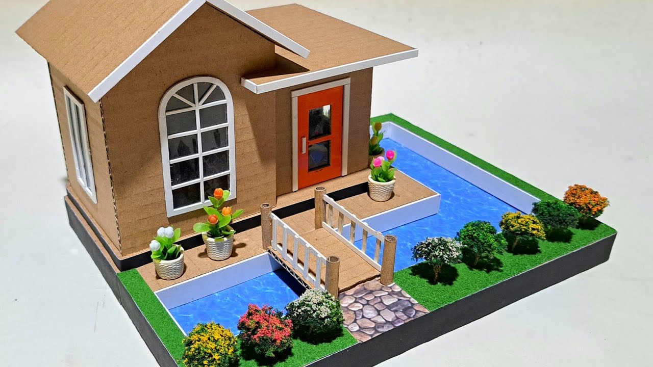 CARA MEMBUAT MINIATUR RUMAH DARI KARDUS DENGAN MUDAH #113 || rumah ...