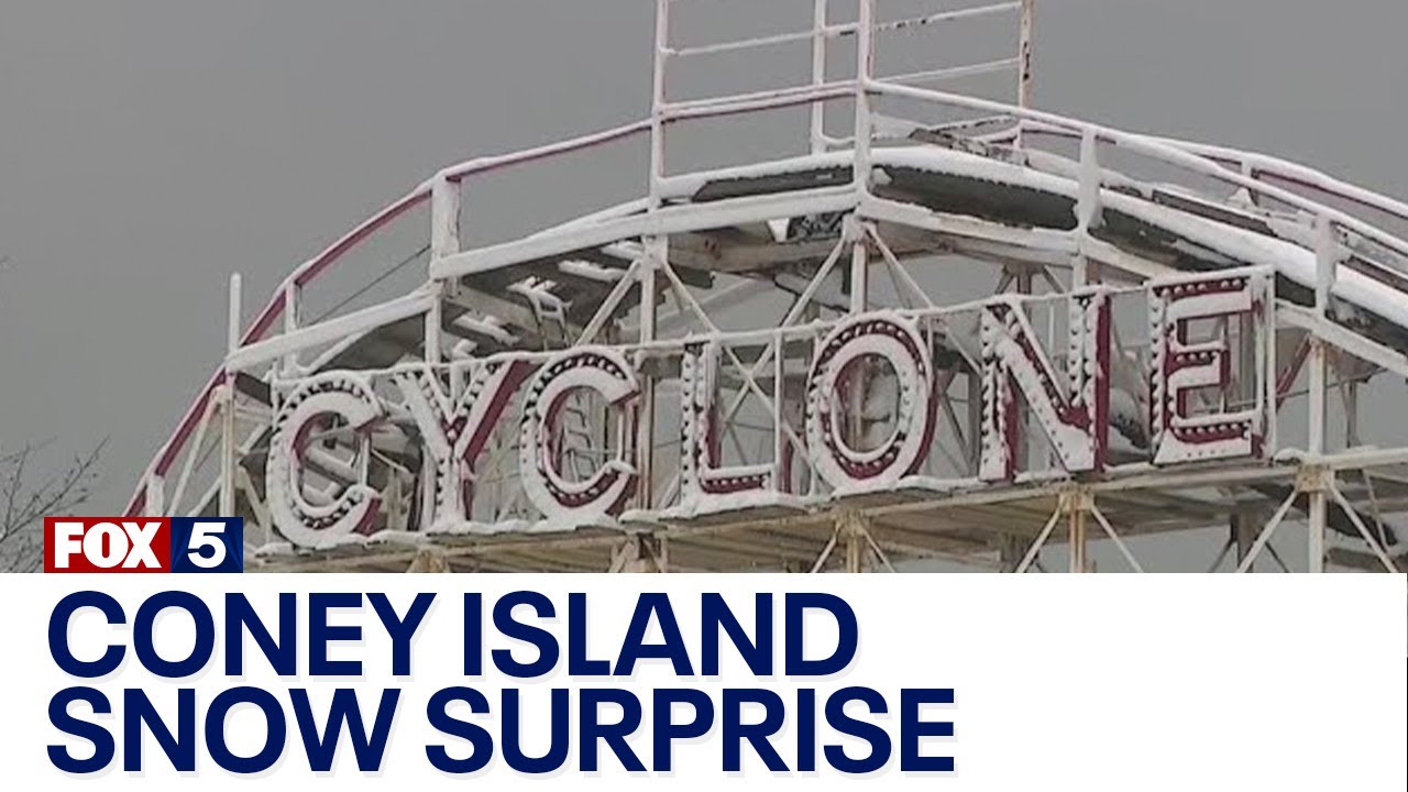 Coney Island snow surprise - YouTube