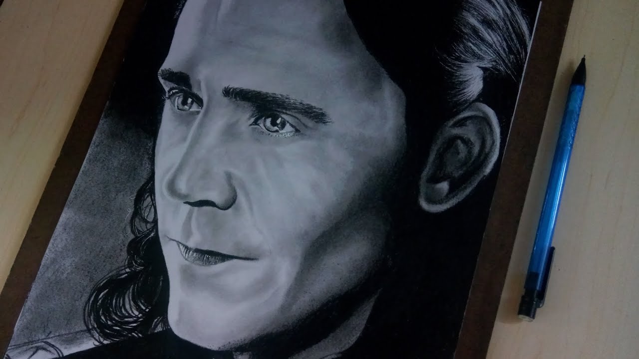 Drawing Loki | Tom Hiddleston | Realistic drawing by Jose Shiffin - YouTube