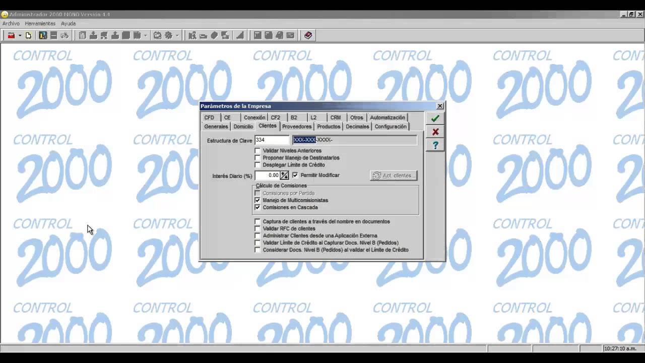 Control 2000 Curso FE Parámetros de la Empresa 1 de 3 - YouTube