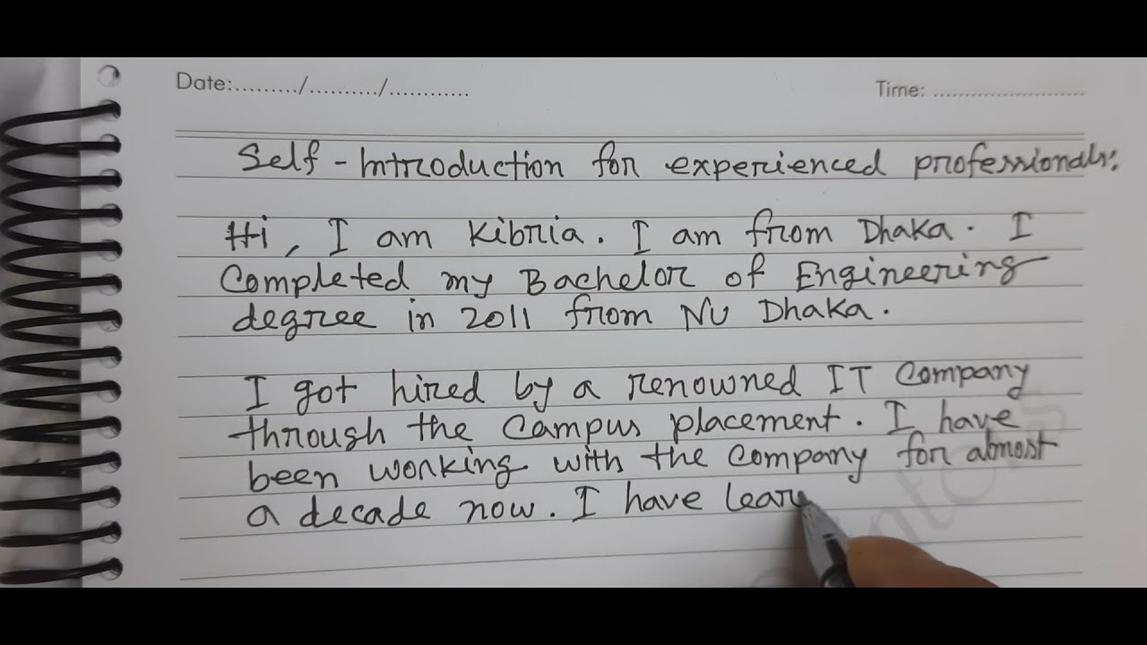 how to answer self introduction for experienced candidates - YouTube