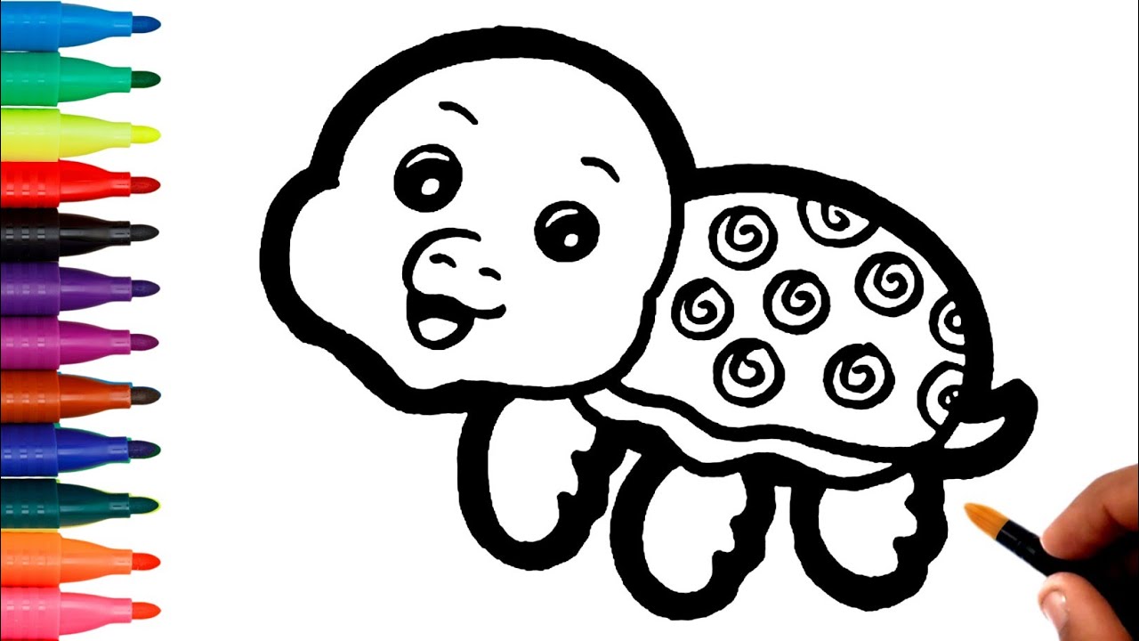 Tortoise Drawing and Coloring Step by Step - How to Draw a Tortoise for ...