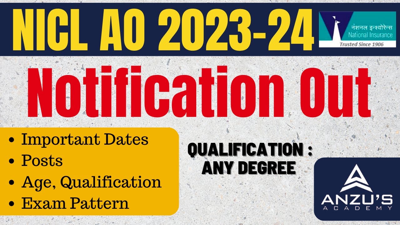 NICL 2023-24 Notification Out | Complete Details | Age | Qualification ...