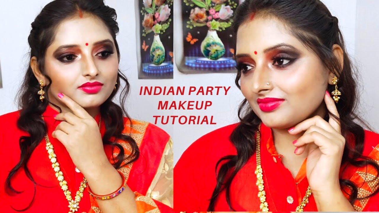 Indian Party Guest Makeup tutorial Step By Step with Smokey Eyes l ...