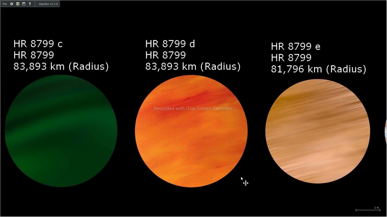 HR 8799 Planetary System Size Comparison | Algodoo - YouTube