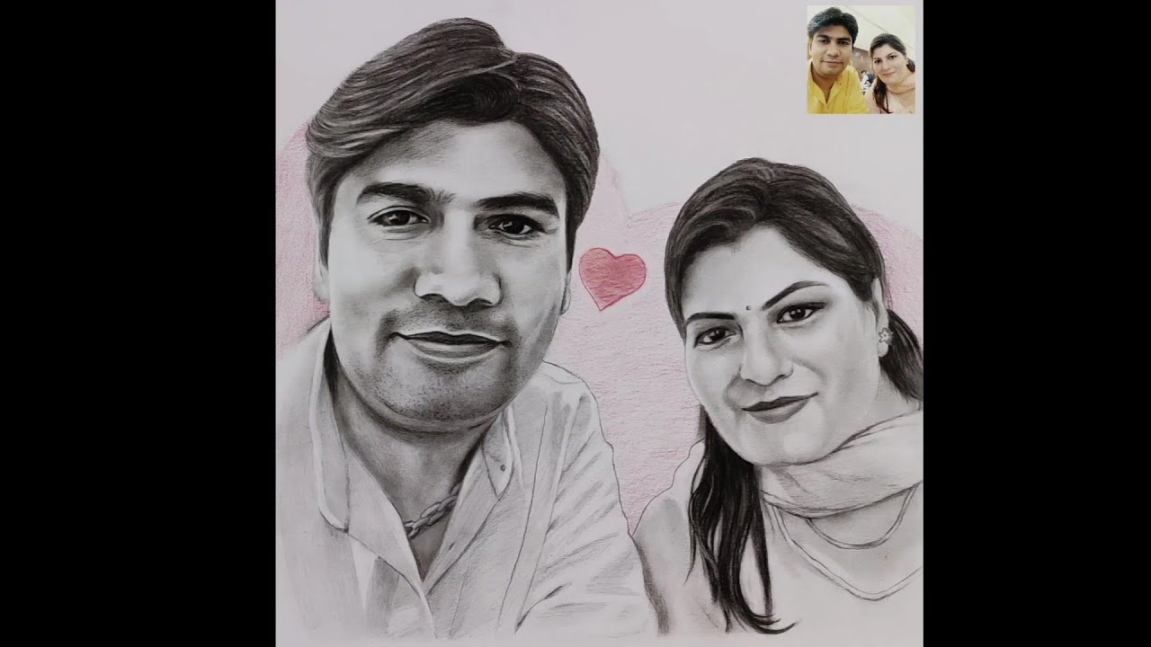 Deepak & Payal Ghai - Pencil Sketch | DAV - YouTube