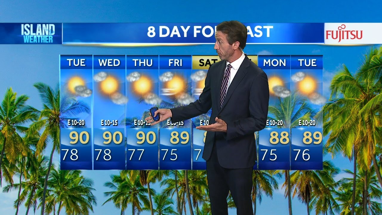 Hot weather with the week’s forecast showing humidity and light trades ...