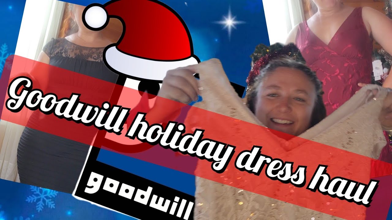 Goodwill holiday dress haul / help me pick my party dress! - YouTube