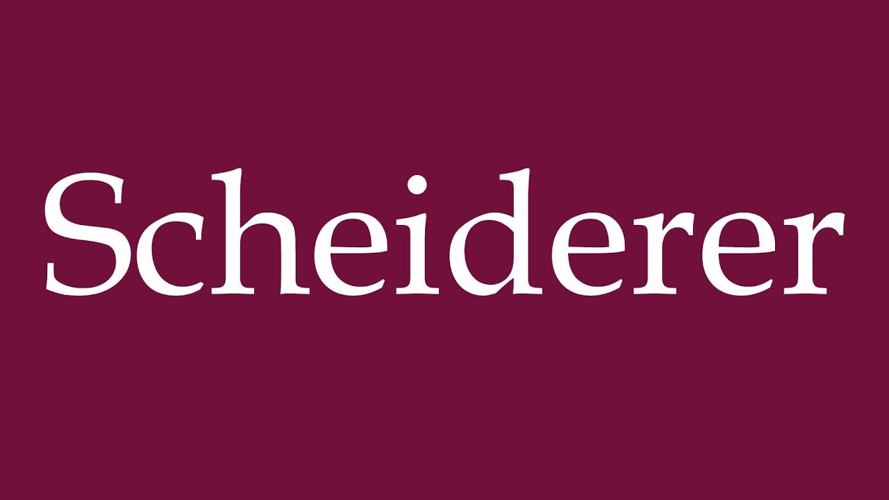 How to Pronounce ''Scheiderer'' Correctly in German - YouTube