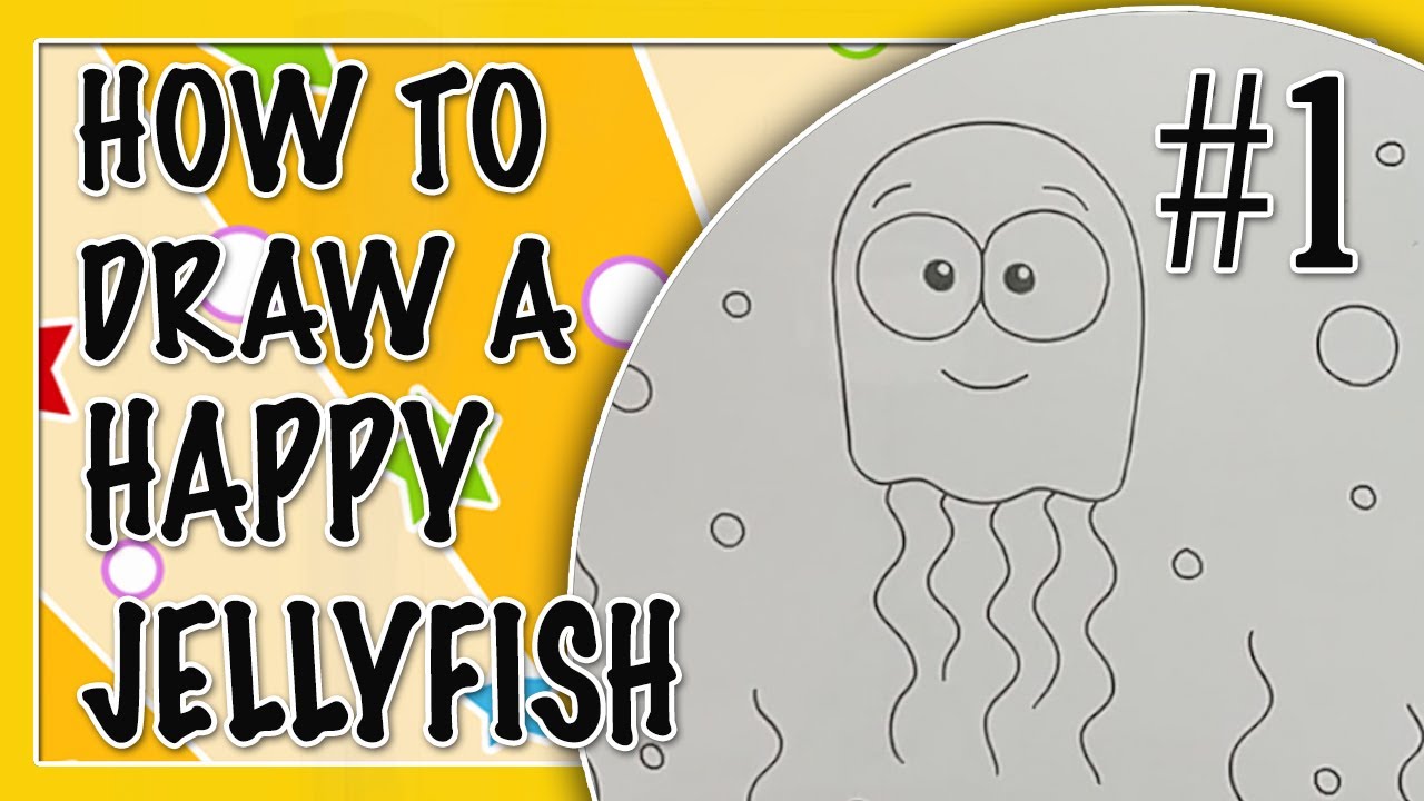 How to draw an easy HAPPY JELLYFISH - Episode #1 Junior Drawers! - YouTube