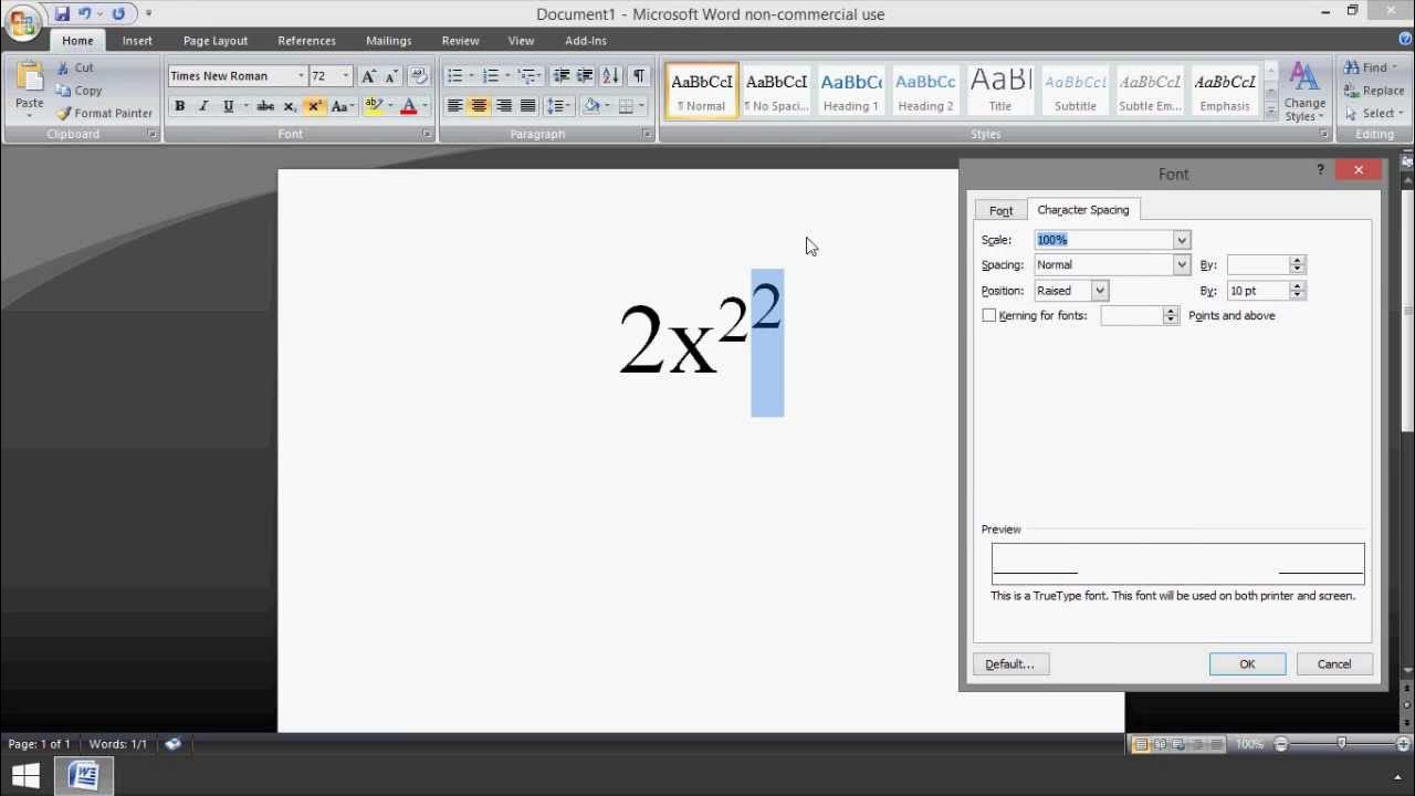 Microsoft Word: How to Make a Double Superscript - YouTube
