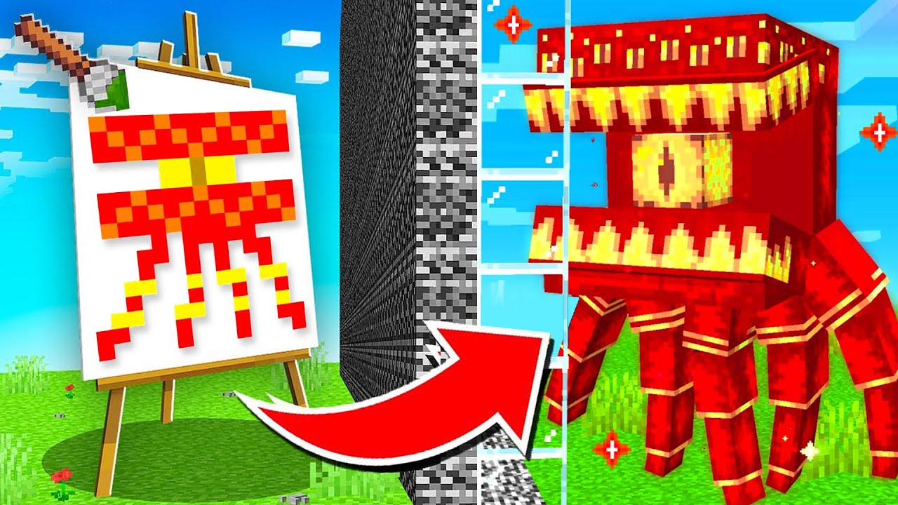 TODO lo que DIBUJO cobra Vida en Batallas de MOBS en Minecraft! - YouTube