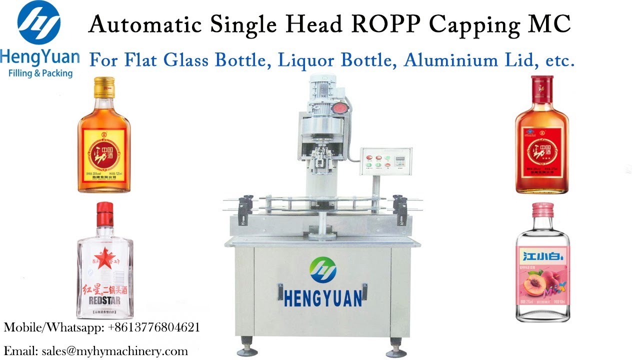 Automatic 1800bph Ropp Aluminium Lid Capping Machine, Glass Bottle ...
