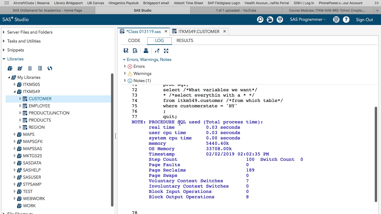 SQL1 SAS Select Sort and Filter - YouTube