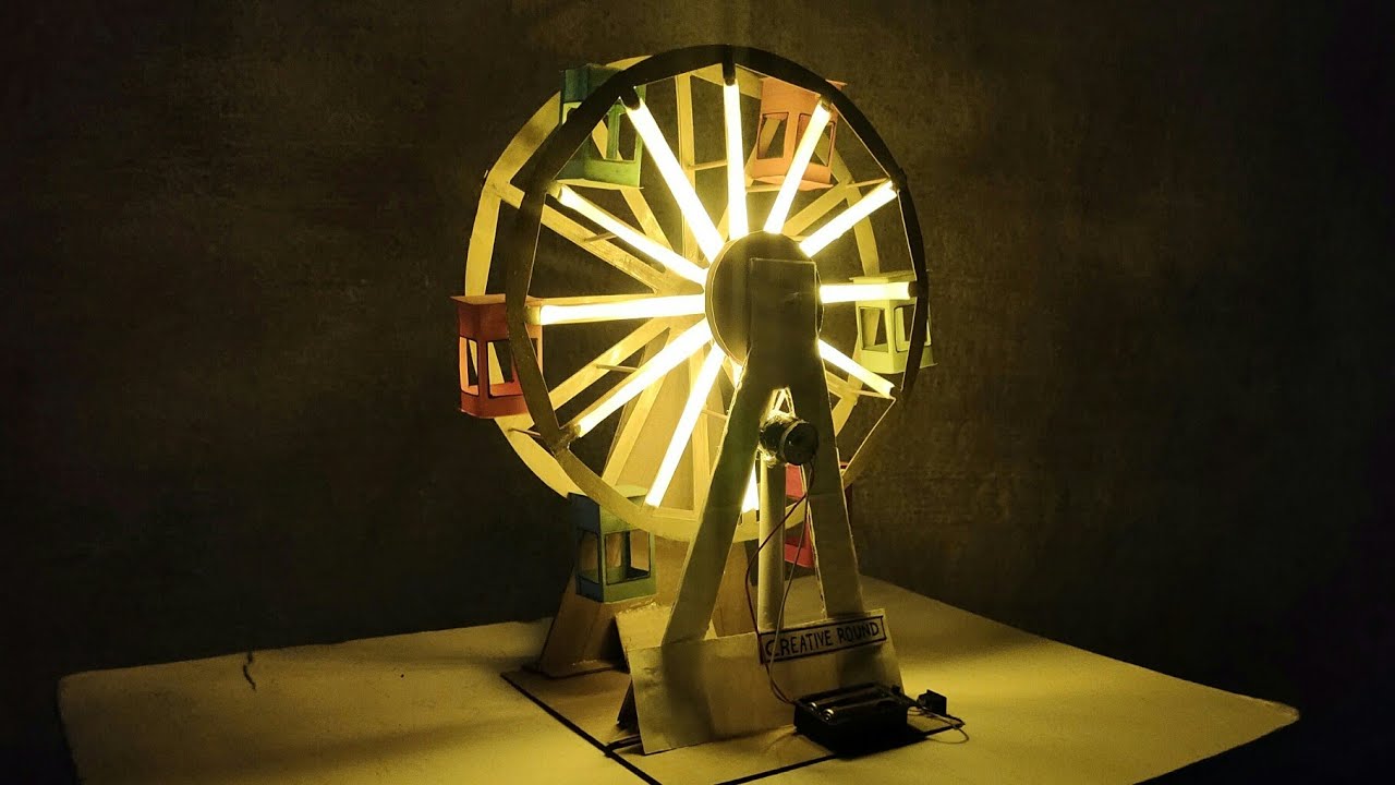 How to make a Ferris wheel with cardboard | How to make Ferris wheel ...