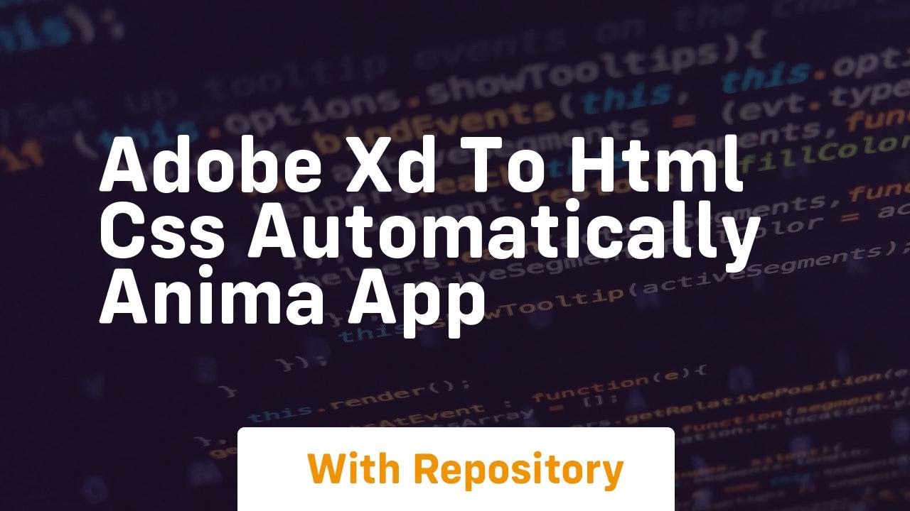 Adobe xd to html css automatically anima app - YouTube