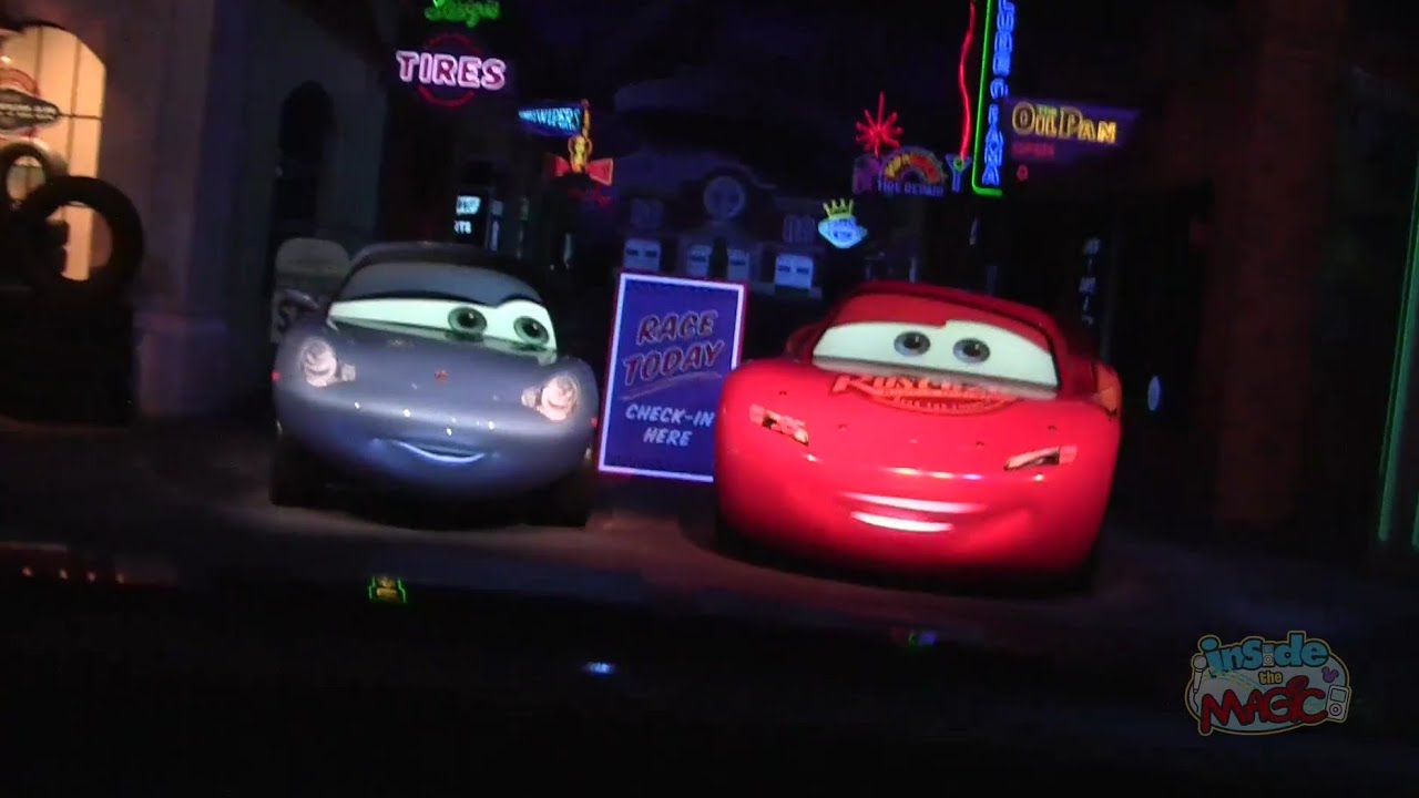 full ride radiator springs racers with source audio at night in cars ...