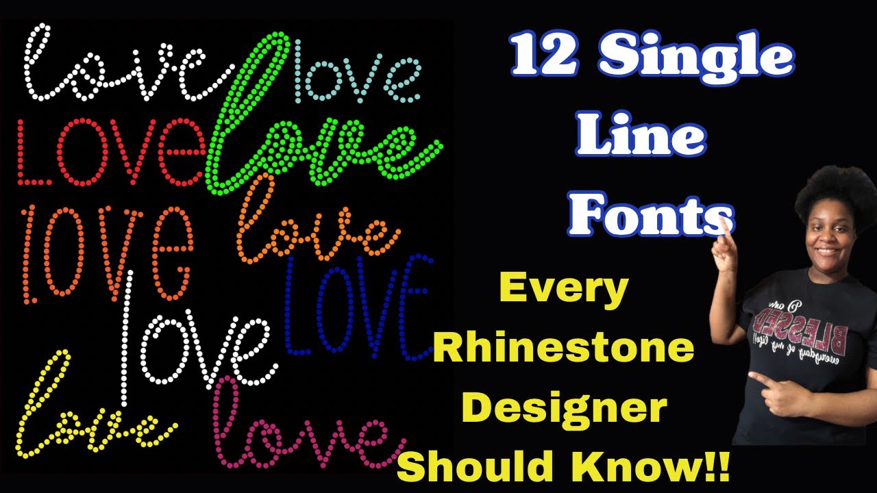 12 single line fonts every rhinestone designer should know - YouTube