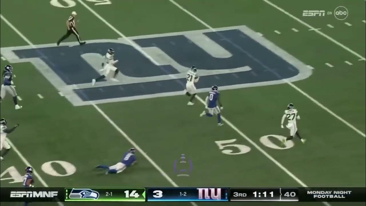 Rigged NFL Devon Witherspoon INT Daniel Jones Throw Right To Him Seattle Seahawks New York ...