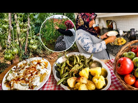 Köyde Bahçe Mesaisi! Domates Bağladık, Sofrada Kabak ve Fasulye