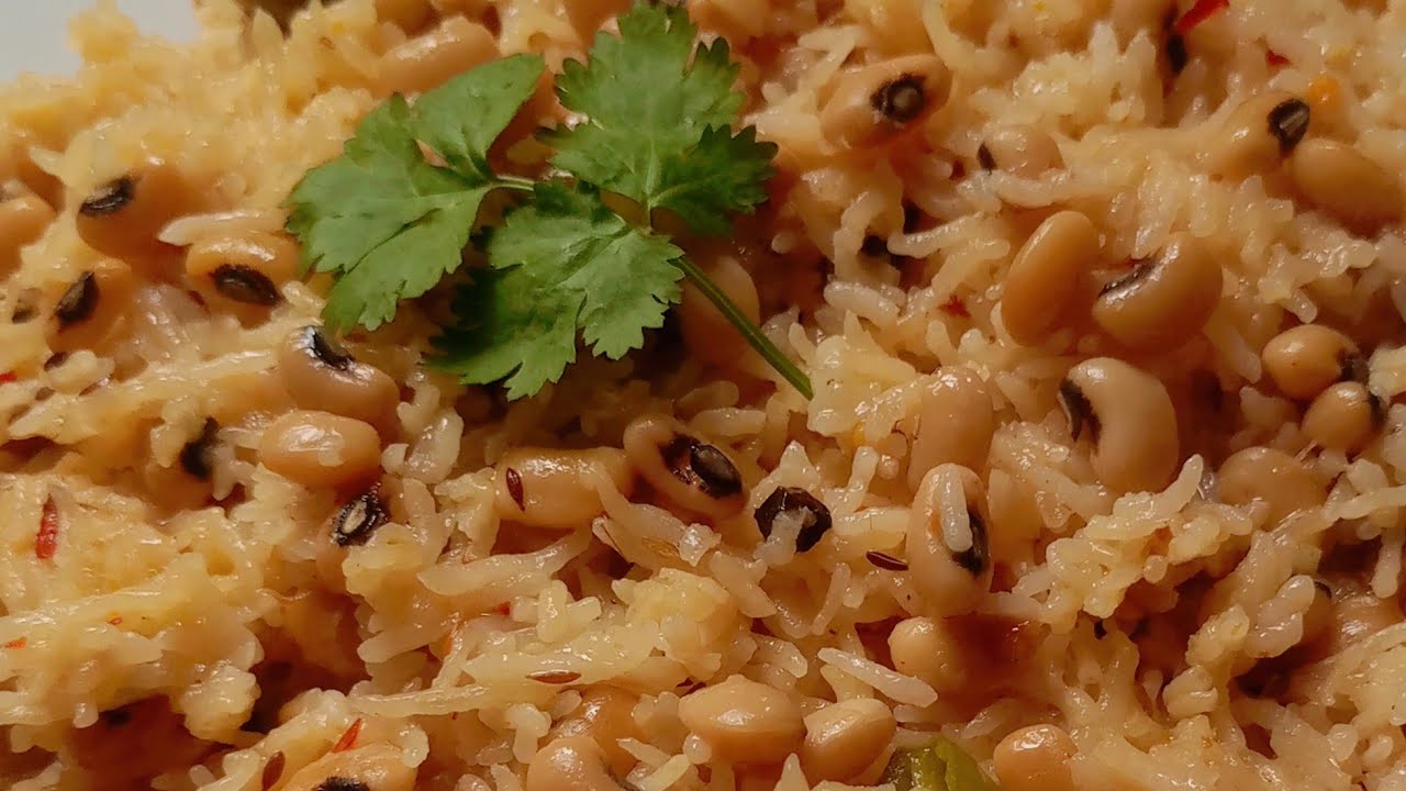 Easy Tasty Black-eyed beans Rice recipe | White Lobia pulao recipe ...
