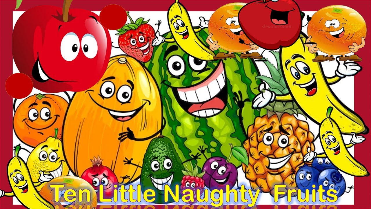Ten Little Fruits Jumping On The Bed, Kids Song | Sing Along with kids ...